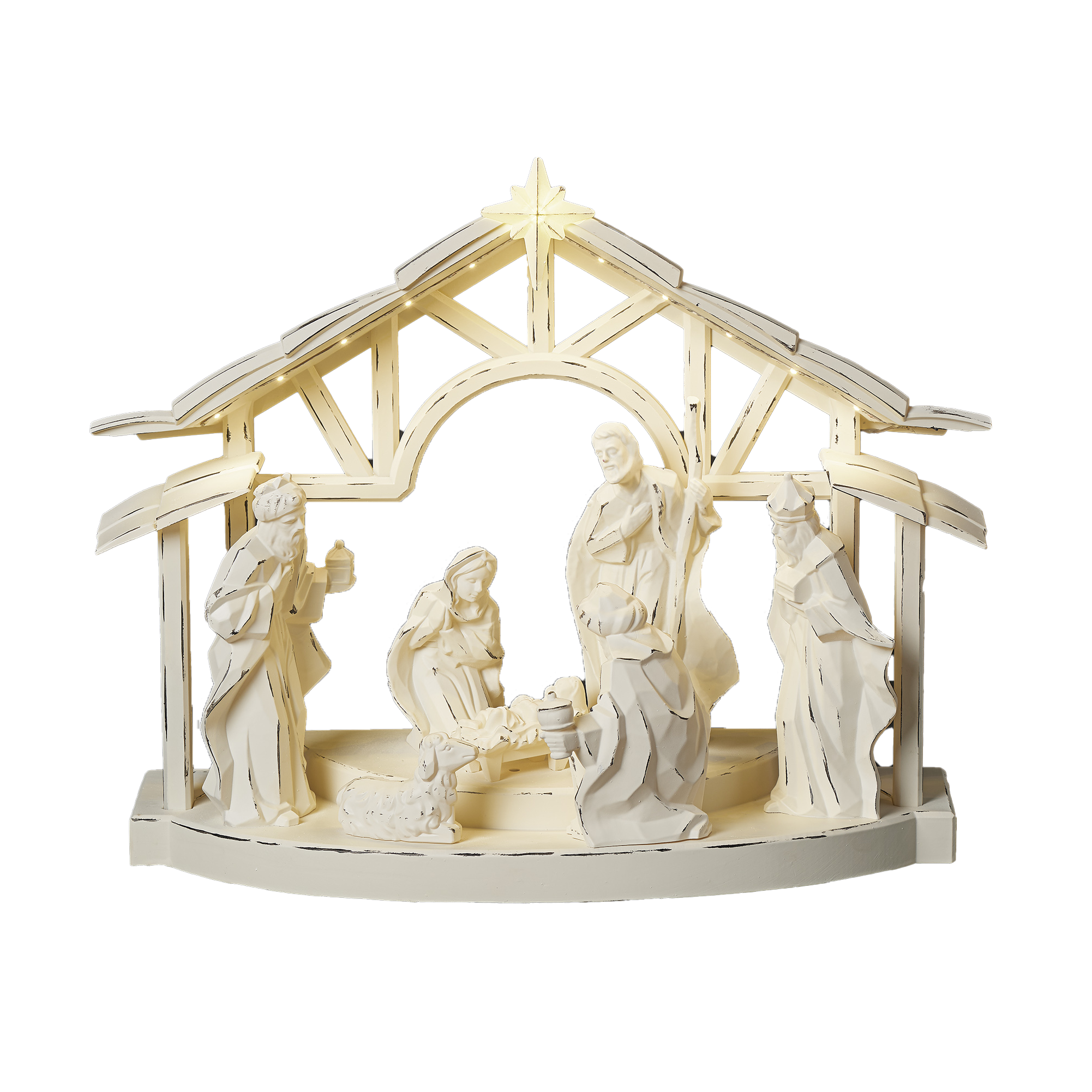 Light-up Ivory Resin Nativity Scene – The Nativity Market
