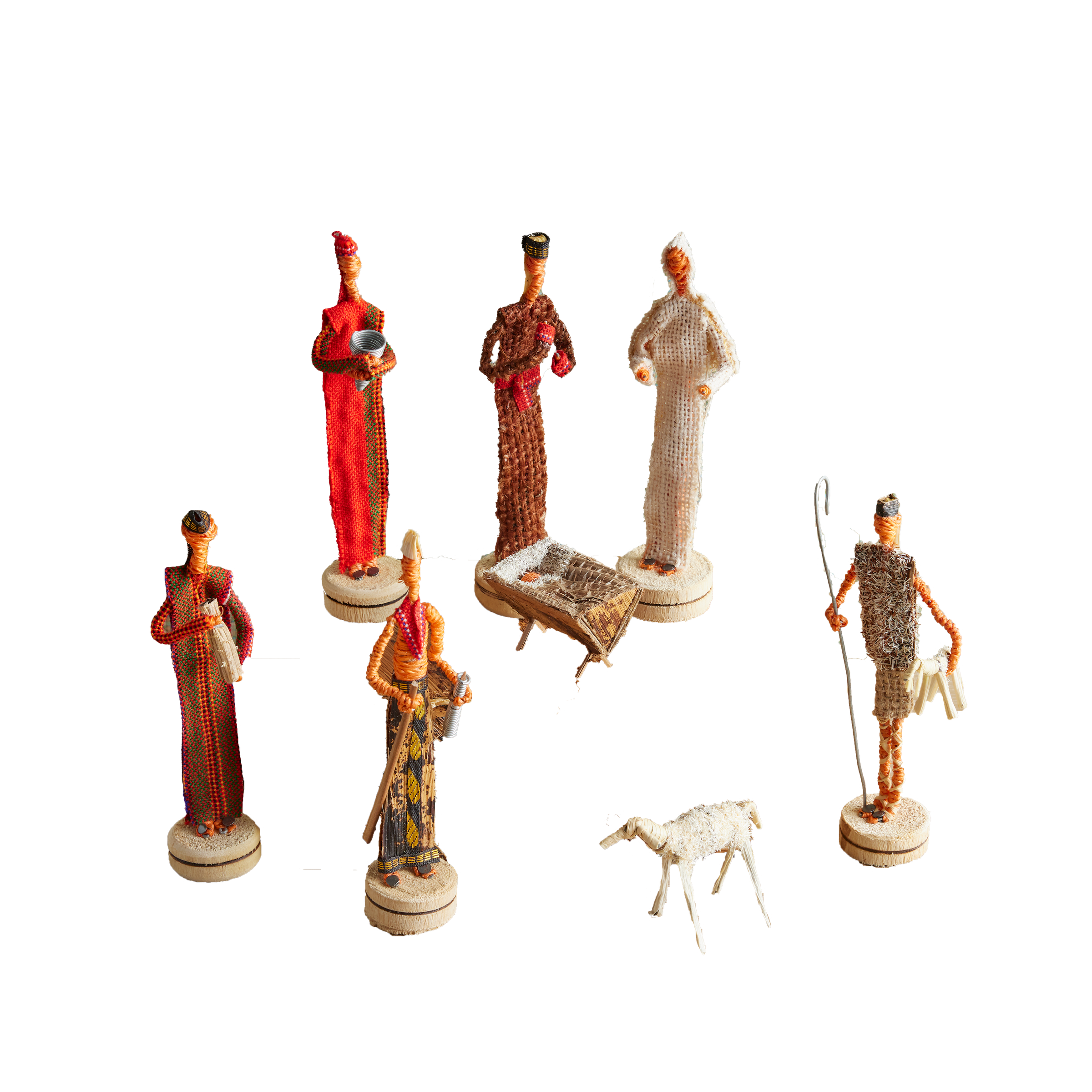 Kenyan Colorful Banana Fiber Nativity – The Nativity Market