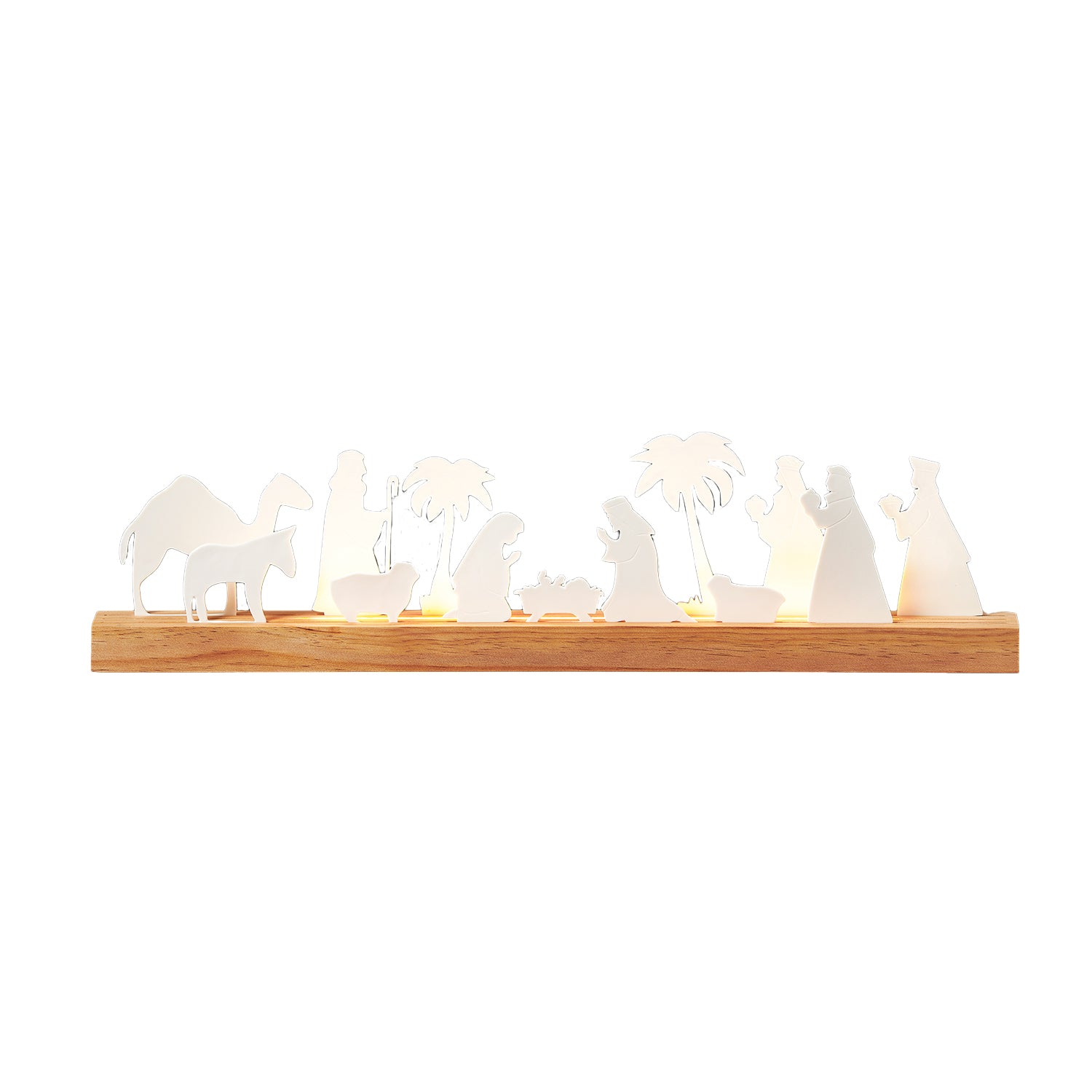 Light-up Wood Nativity with Base – The Nativity Market